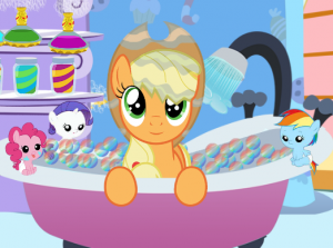 applejack bubble bath - My Little Pony Games