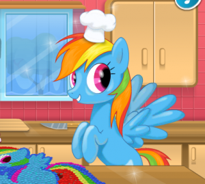 rainbow cash cooking m m cake - My Little Pony Games